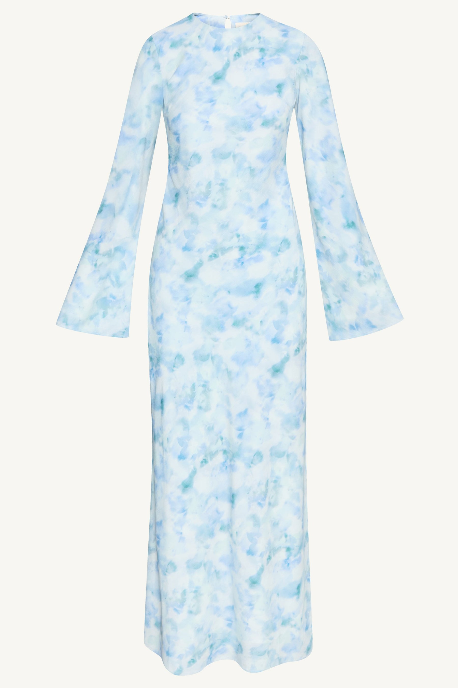 Lujain Printed Maxi Dress - Blue Watercolor