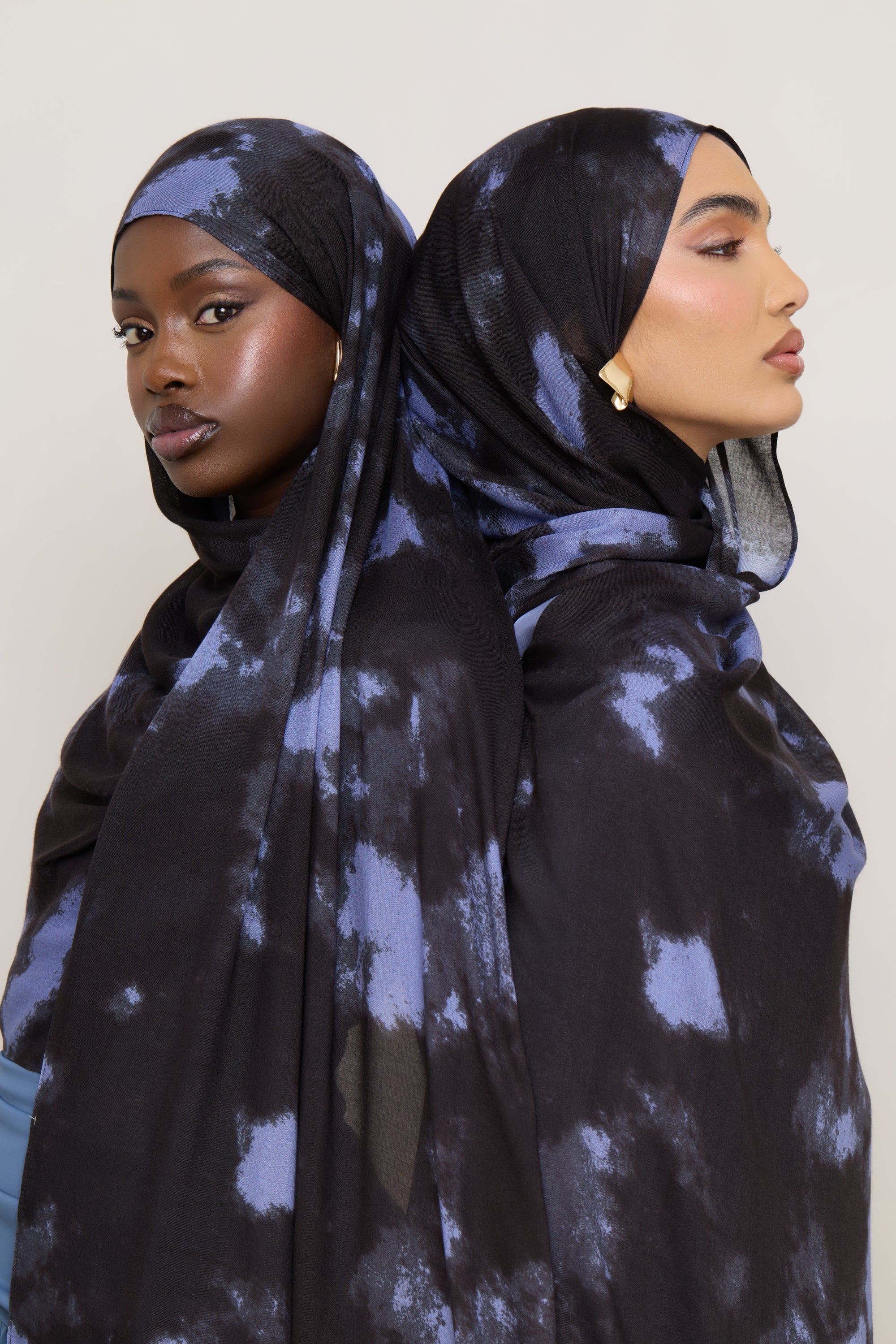 Printed Modal Hijab - Ganache Ice