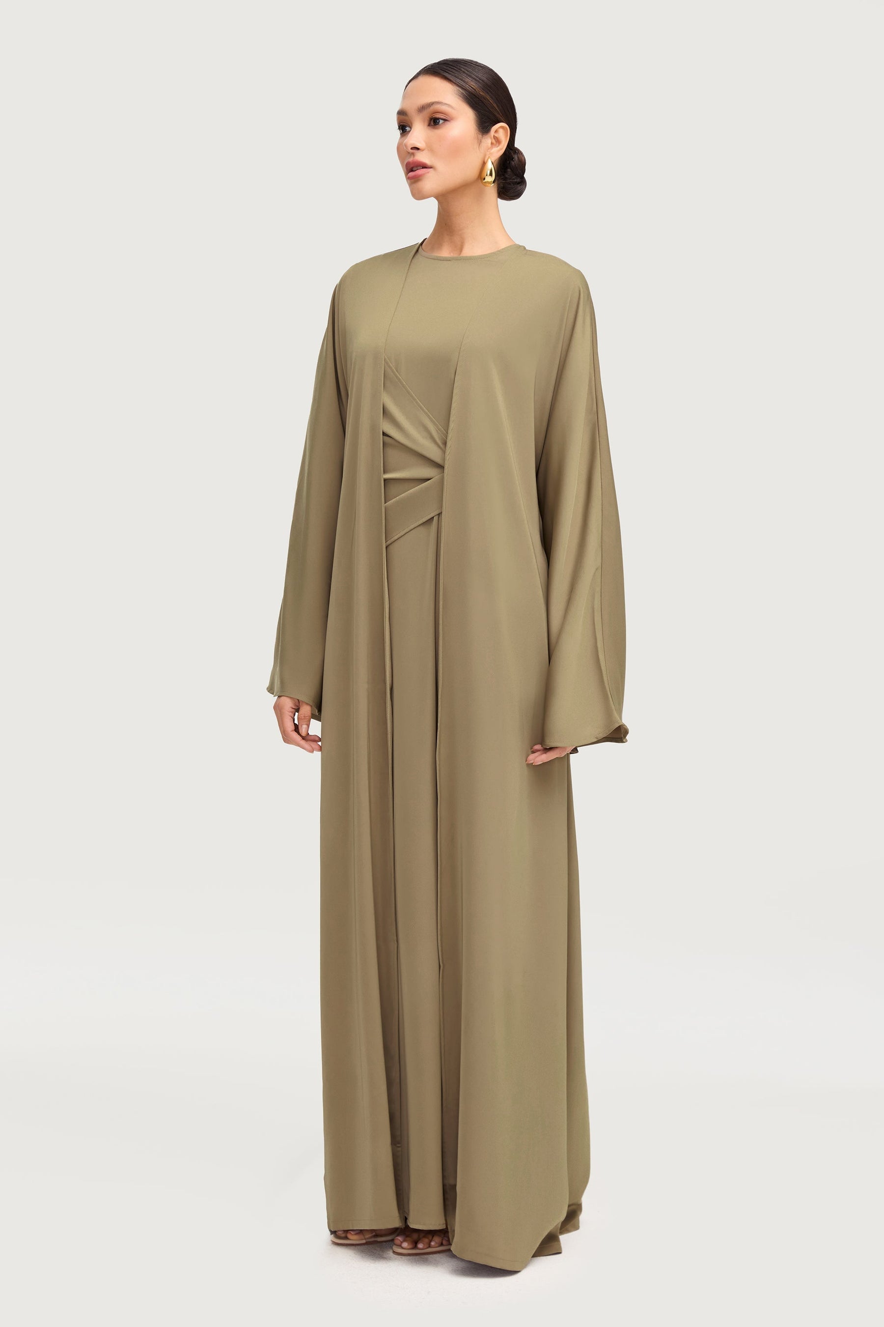 Sofia Open Abaya - Desert Palm